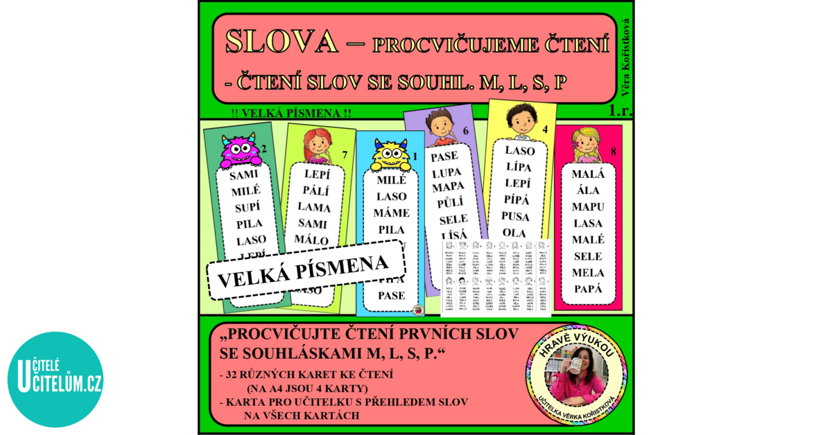 SLOVA – PROCVIČUJEME ČTENÍ SLOV SE SOUHL. M, L, S, P - Český jazyk - čtení | UčiteléUčitelům.cz